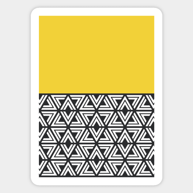Black, White and Yellow Geo - Abstract - Sticker | TeePublic