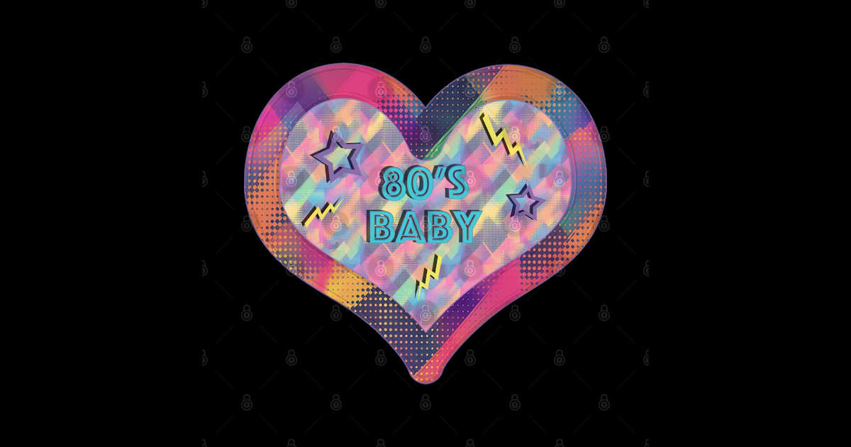 80's Baby Heart - 80s Aesthetic - Sticker | TeePublic