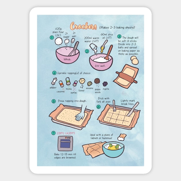Recipe: Crackers - Recipe - Sticker | TeePublic