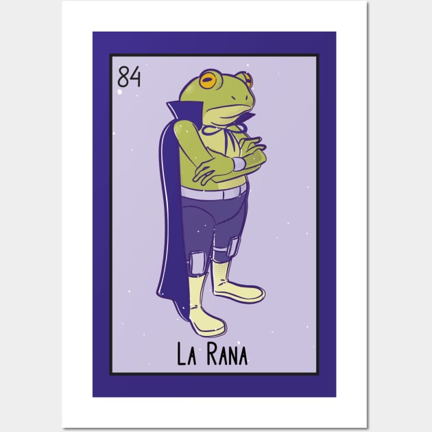 La Rana // Mexican Luchador Frog Loteria Card - Frog - Posters and Art ...