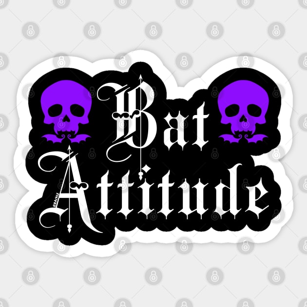 Bat Attitude (Purple Version) - Gothic Aesthetic - Sticker | TeePublic