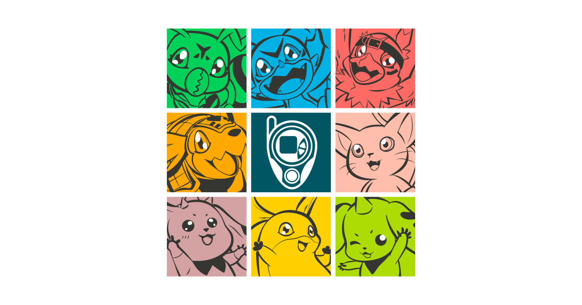 DigiSquad in America! - Digimon - T-Shirt | TeePublic