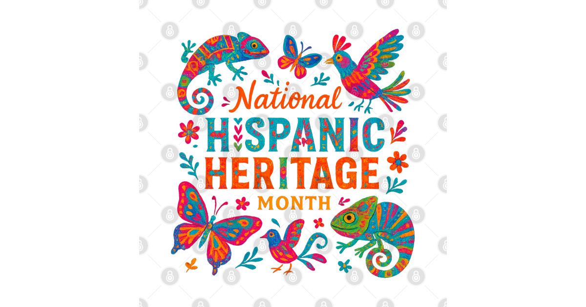 Colorful Hispanic Heritage Month Animals - Hispanic Heritage - T-Shirt ...
