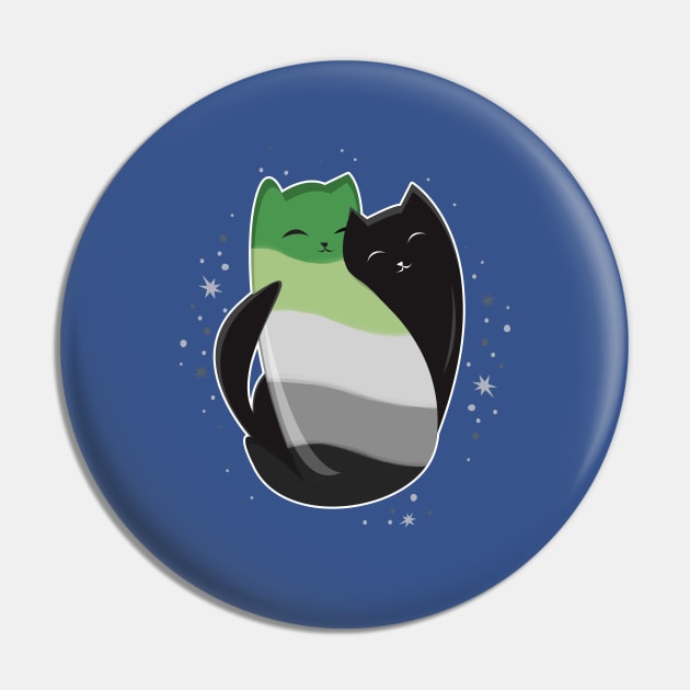Aromantic Cat LGBT Pride Flag - Aromantic - Pin | TeePublic