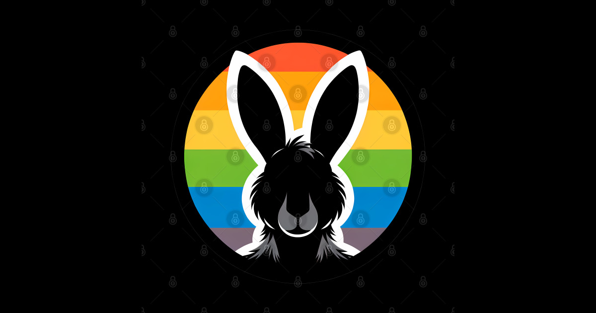 LGBTQ Pride Rabbit Anthro Furry Rainbow Logo - Furry - Sticker | TeePublic