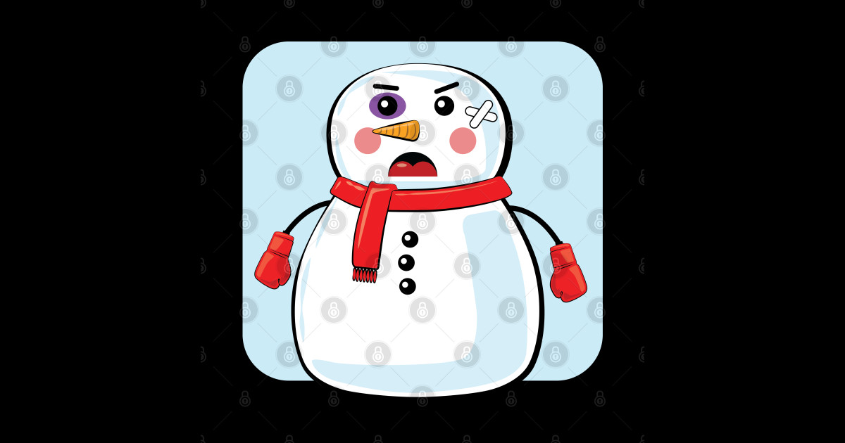 Snowman Boxer - Funny Illustration - Boxing - Sticker | TeePublic