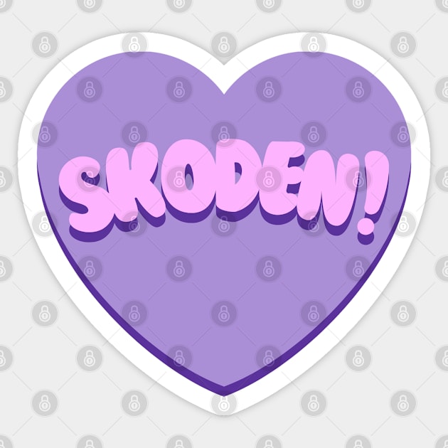 Skoden Heart with Bubble Font - Indigenous - Sticker | TeePublic