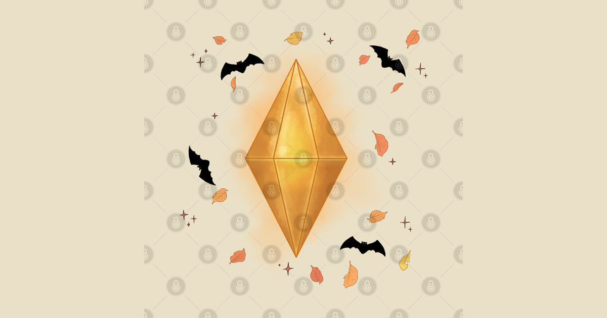 Fall themed Plumbob (transparent version) - Sims - T-Shirt | TeePublic