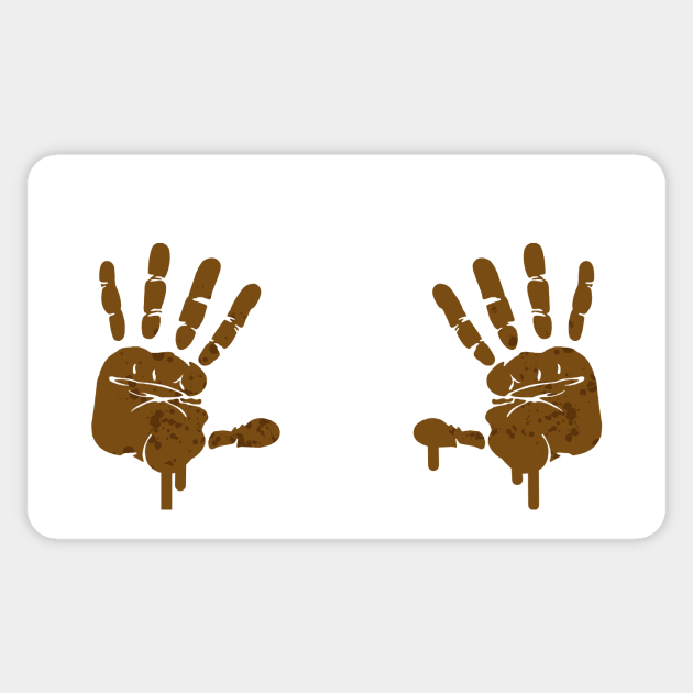Dirty Handprints - Handprint - Sticker | TeePublic
