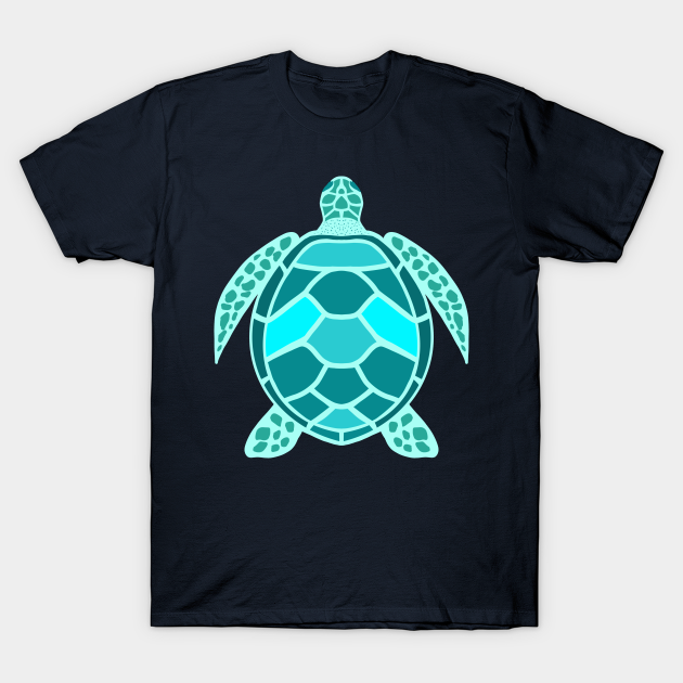 Teal Green Turquoise blue Sea Turtle - Turtle - T-Shirt | TeePublic