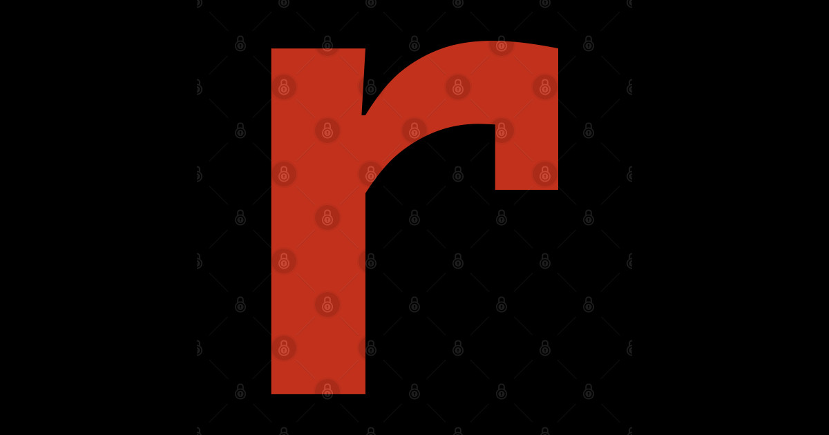 Letter r in Red Text Minimal Typography - Red - Sticker | TeePublic