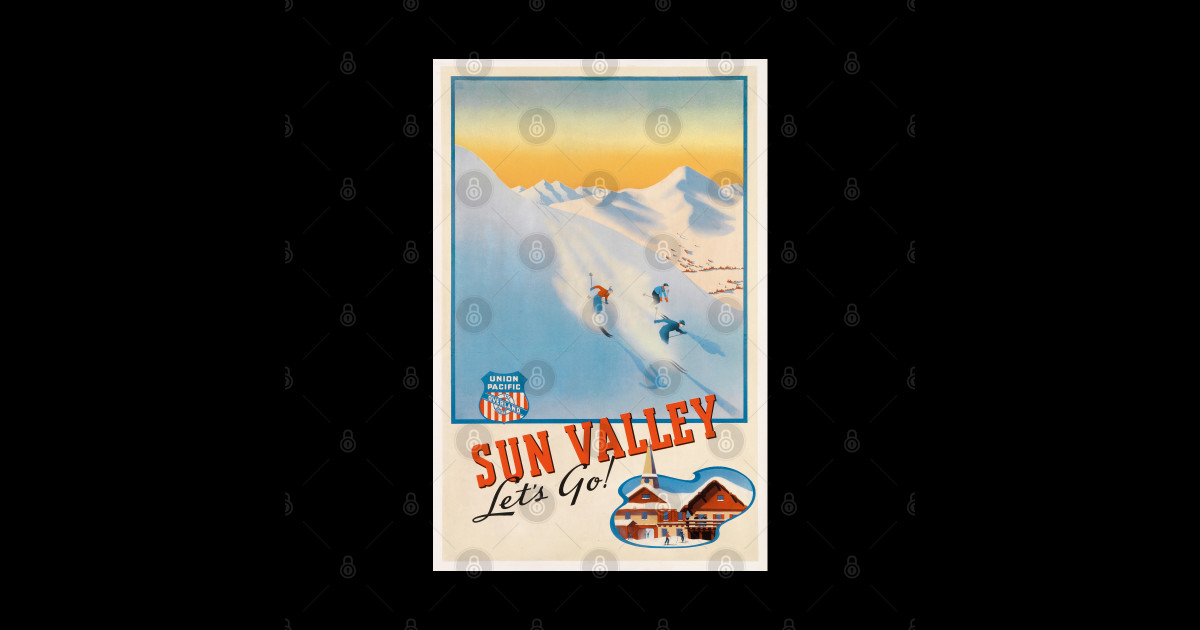 Sun Valley Idaho Vintage Ski Poster - Sun Valley - Magnet | TeePublic