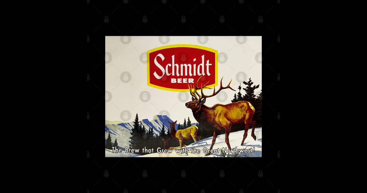 Schmidt Beer Deer Hunting Vintage Retro Buck - Beer - Posters and Art ...