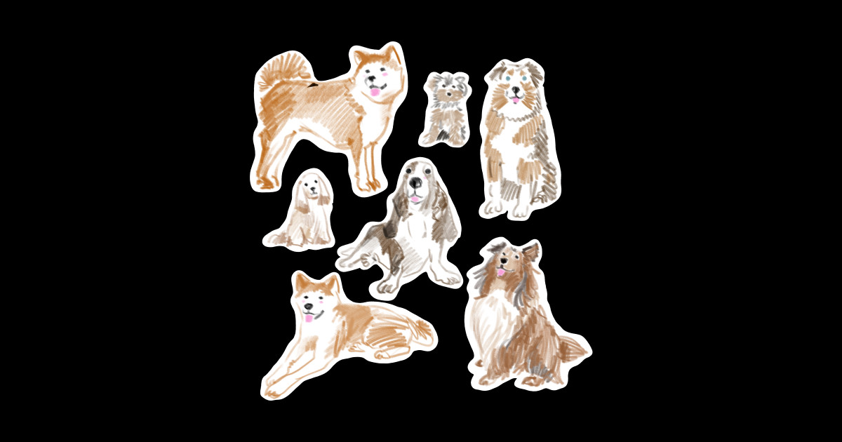Pencil drawn dog - Cute Dog Draw - Sticker | TeePublic