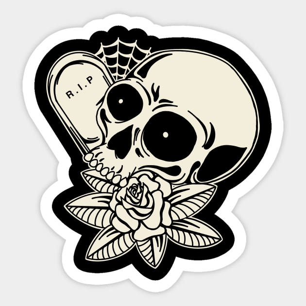R.I.P Skull - Tshrits - Sticker | TeePublic