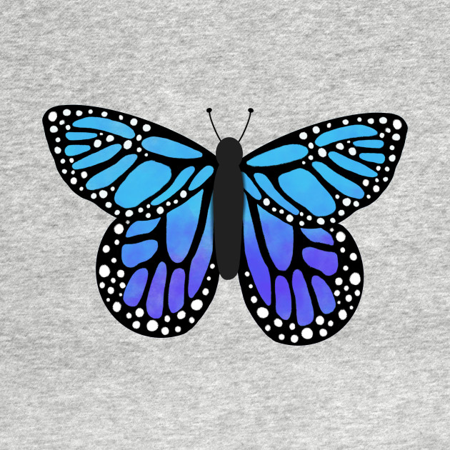 Blue ombré butterfly - Butterfly - Kids Hoodie | TeePublic