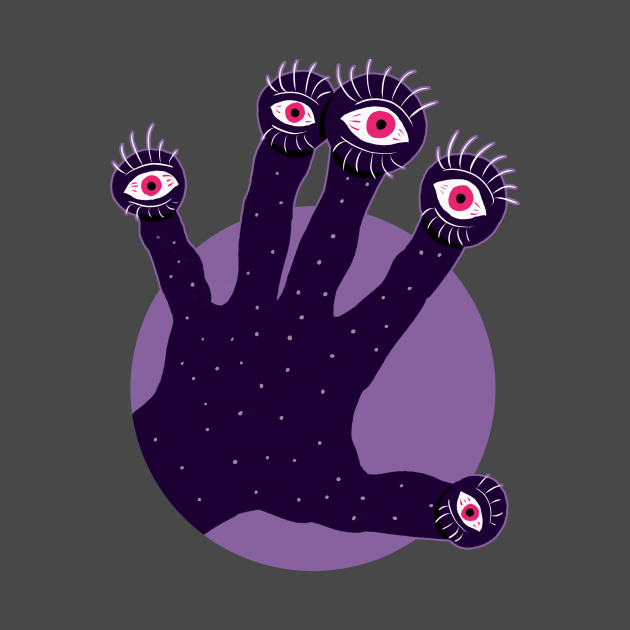 Creepy Hand Has Weird Fingers With Watching Eyes - Freak - T-Shirt ...