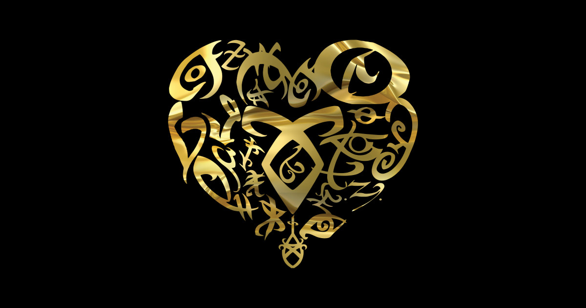 Shadowhunters rune / The mortal instruments - heart rune (liquid gold ...