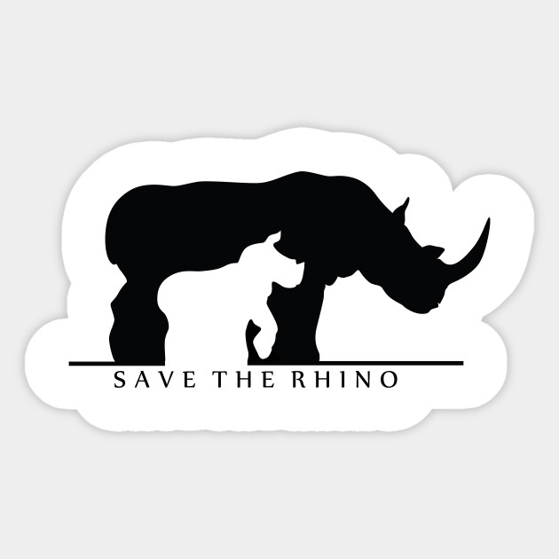 Save The Rhino - Rhino - Sticker | TeePublic
