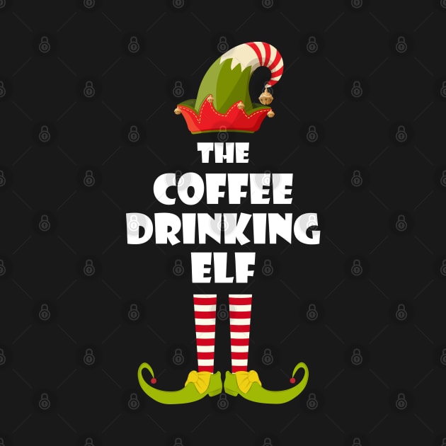 Coffee Drinking Elf - Coffee Elf - T-Shirt | TeePublic