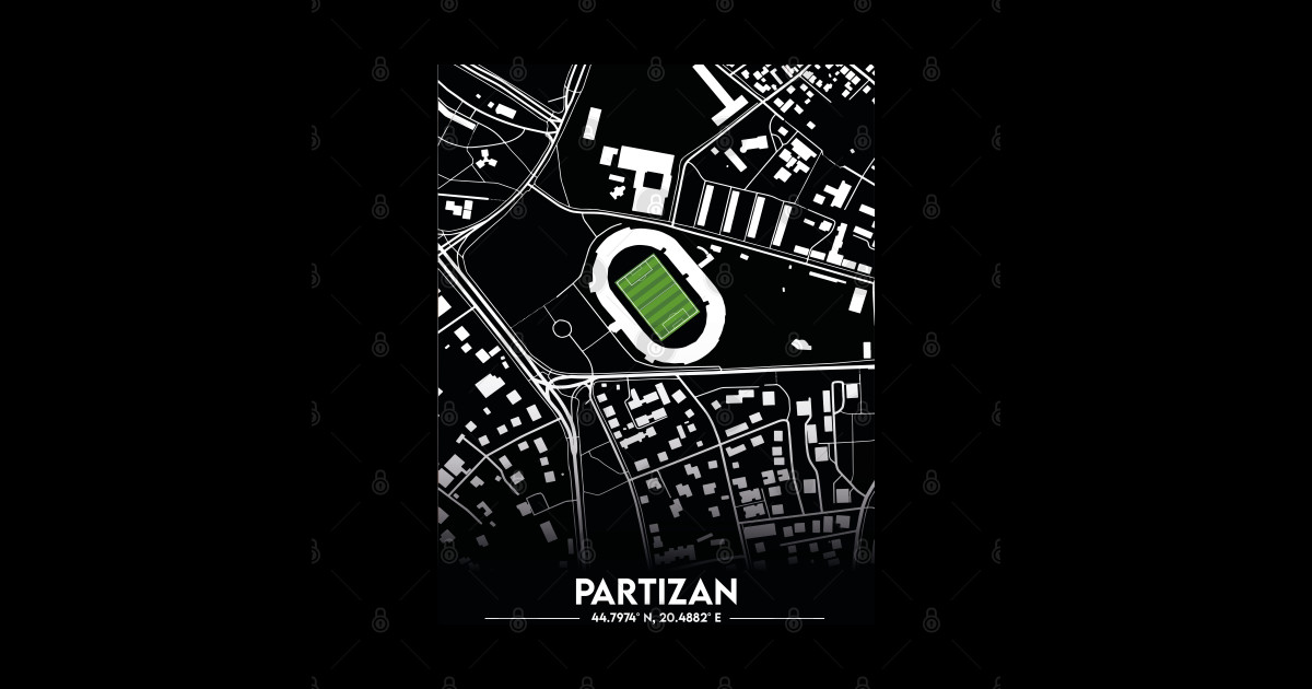 Partizan Stadium Map Design - Partizan - Sticker | TeePublic