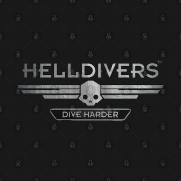 Helldivers Dive harder paper texture effect - Helldivers - T-Shirt sold ...