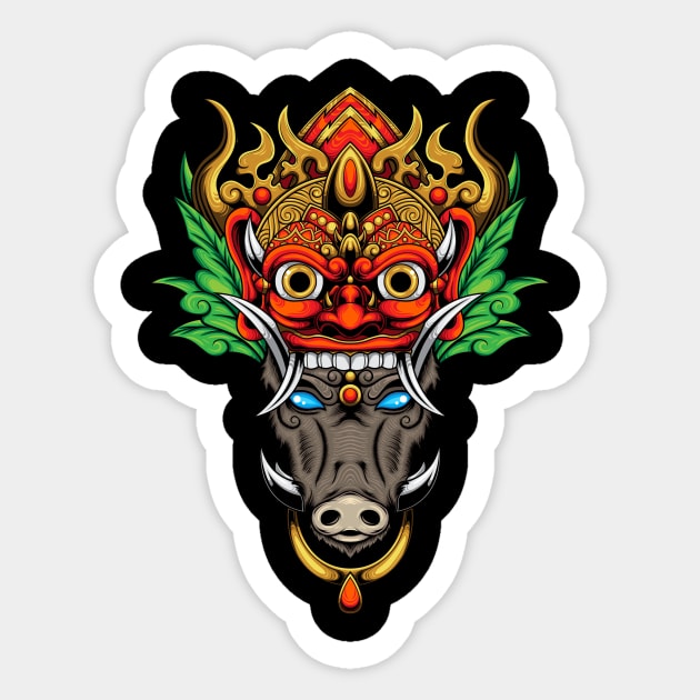 Balinese Barong 1.3 - Barong Bali - Sticker | TeePublic