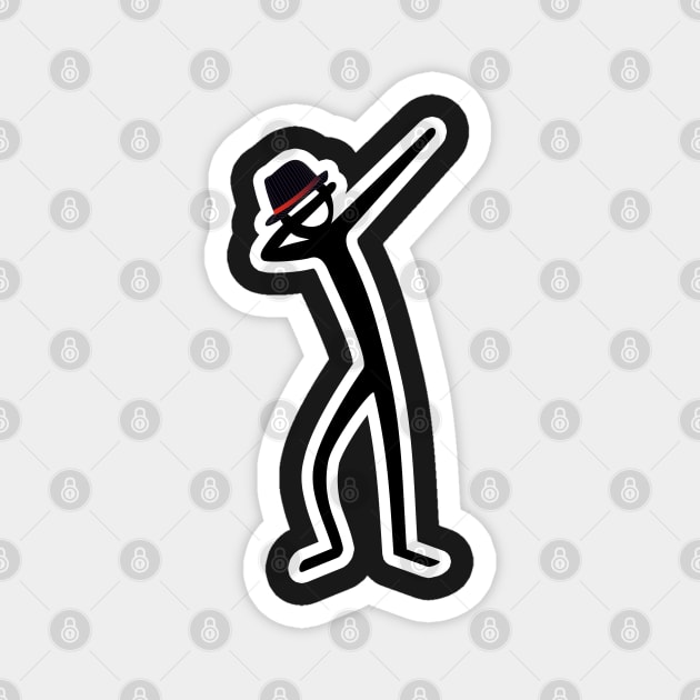 Dabbing Stick Figure - Gangster Hat - Dab - Magnet | TeePublic