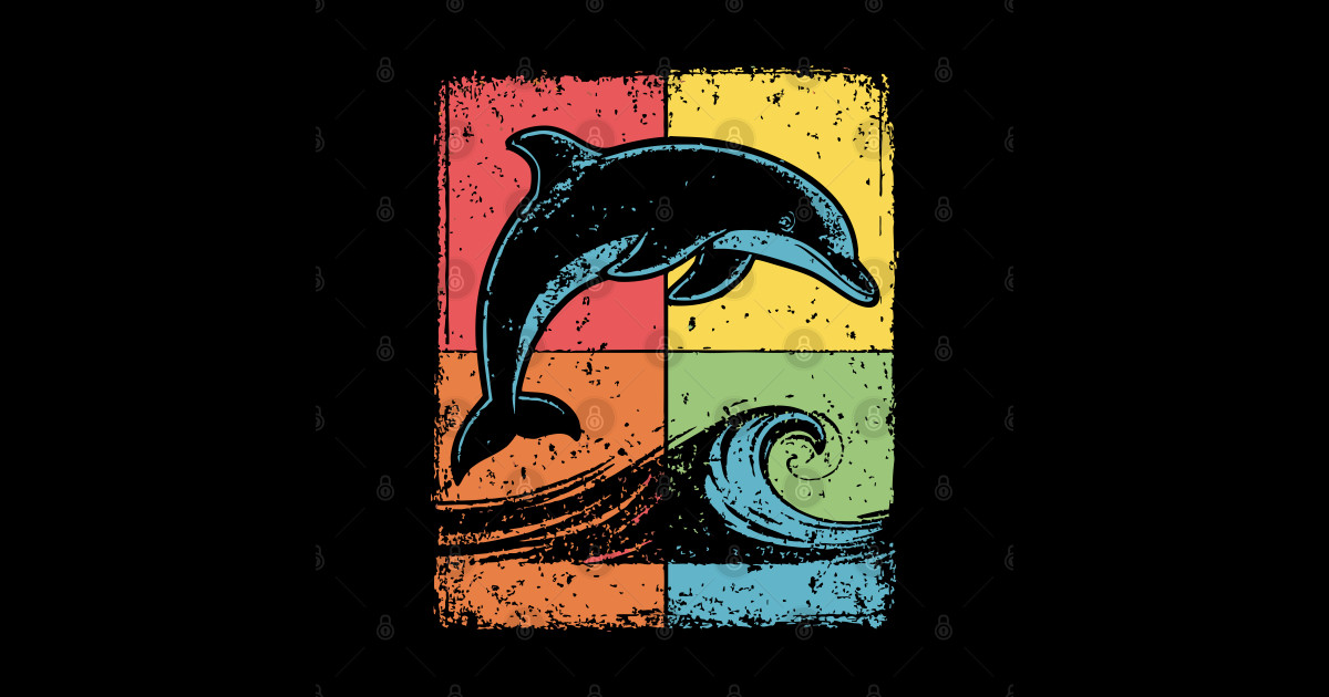 Jumping Dolphin Pop Art for Kids | Ocean Animal - Dolphin - Sticker ...