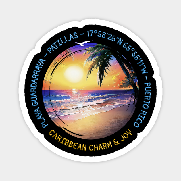 Playa Guardarraya, Patillas, Puerto Rico - Puerto Rico - Magnet | TeePublic