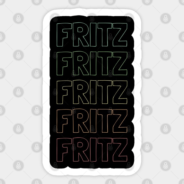 Fritz Name Pattern - Fritz - Sticker | TeePublic