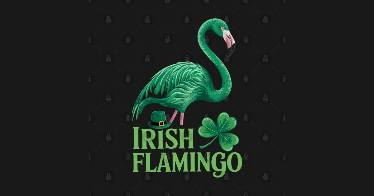 Funny Zoo Animal Irish Flamingo St. Patricks Day - Funny Zoo Animal ...