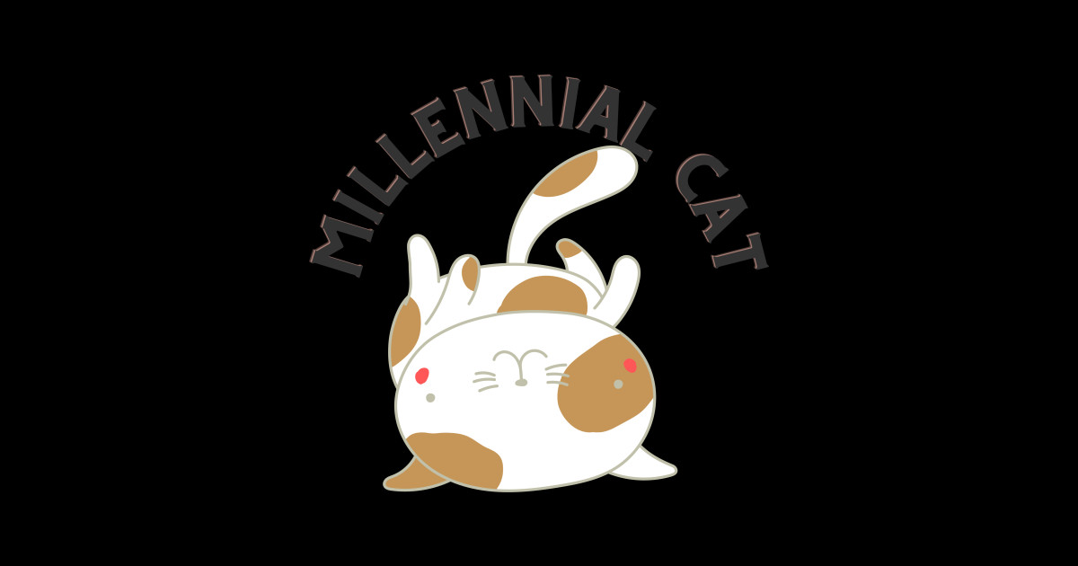 Millennial Cat Pun - Millennial Cat Pun - Sticker | TeePublic