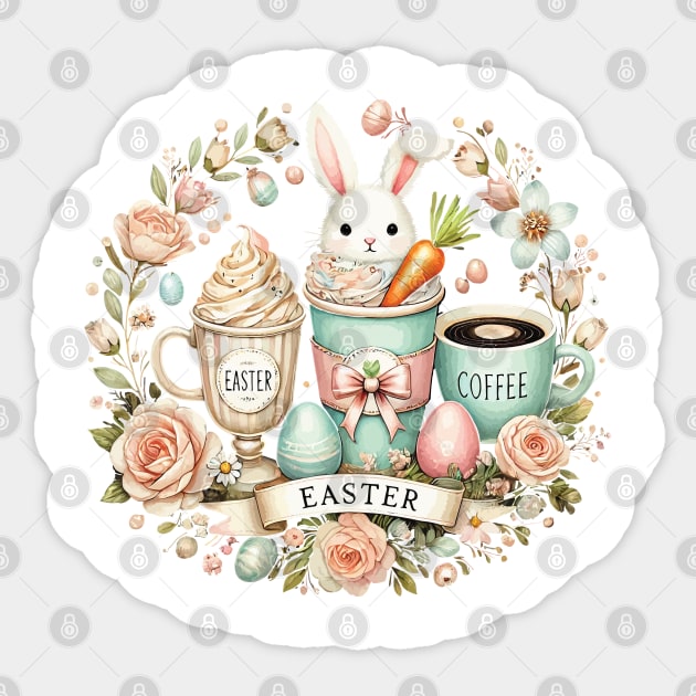 Easter Bunny Coffee Easter Latte Macchiato Design - Easter - Sticker ...