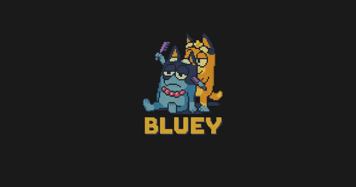 Bluey in 8 bit! - Bluey - T-Shirt | TeePublic