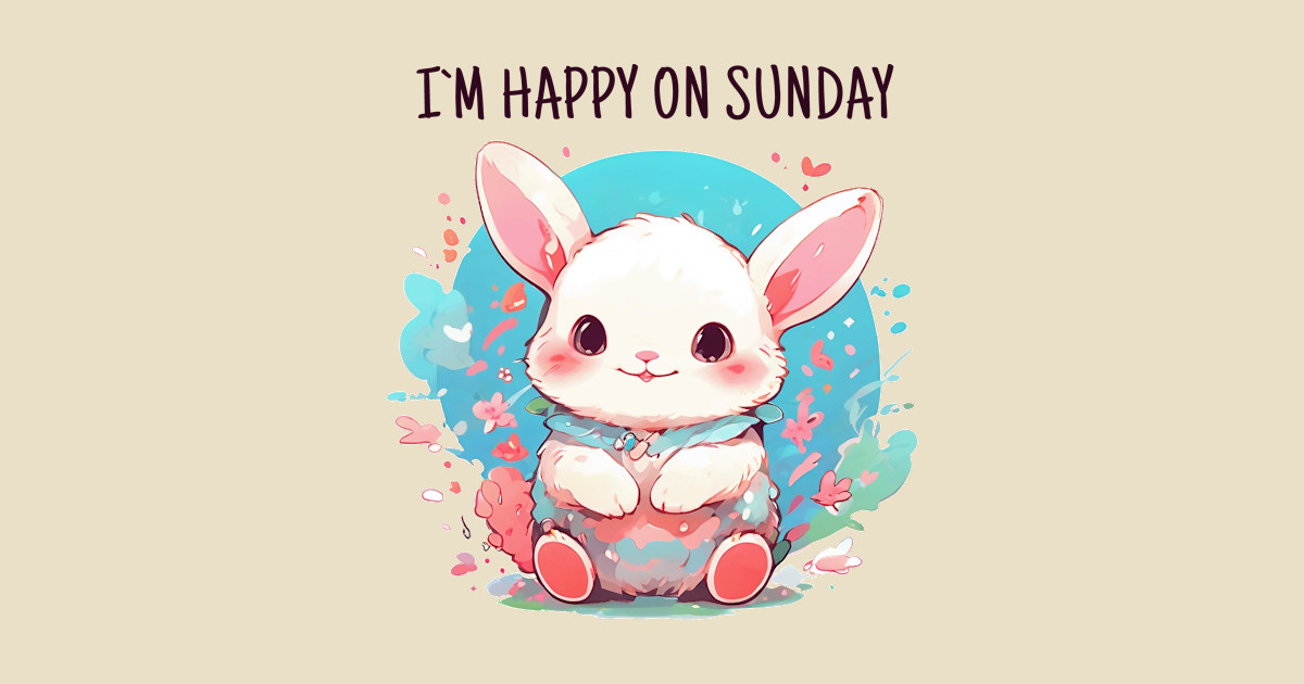 Happy sunday rabbit - Rabbit - T-Shirt | TeePublic