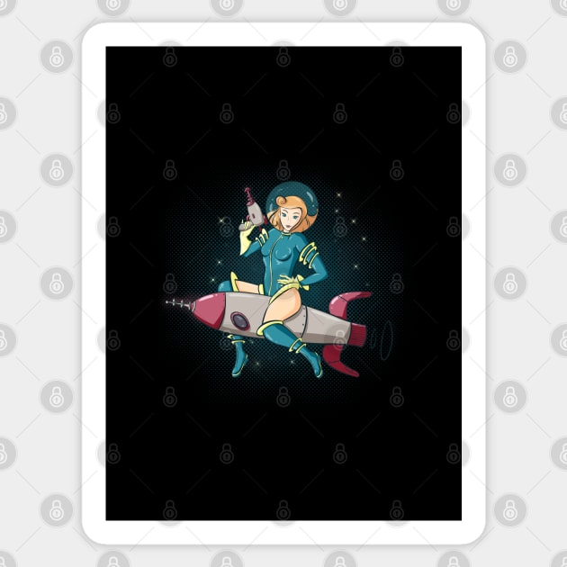 Rocket Ride Pinup - Pinups - Sticker | TeePublic