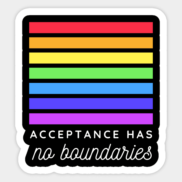 Acceptance Has No Boundaries - Gay - Sticker | TeePublic