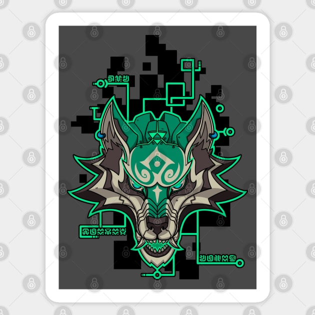 CyberWolf Hero - Wolf - Sticker | TeePublic