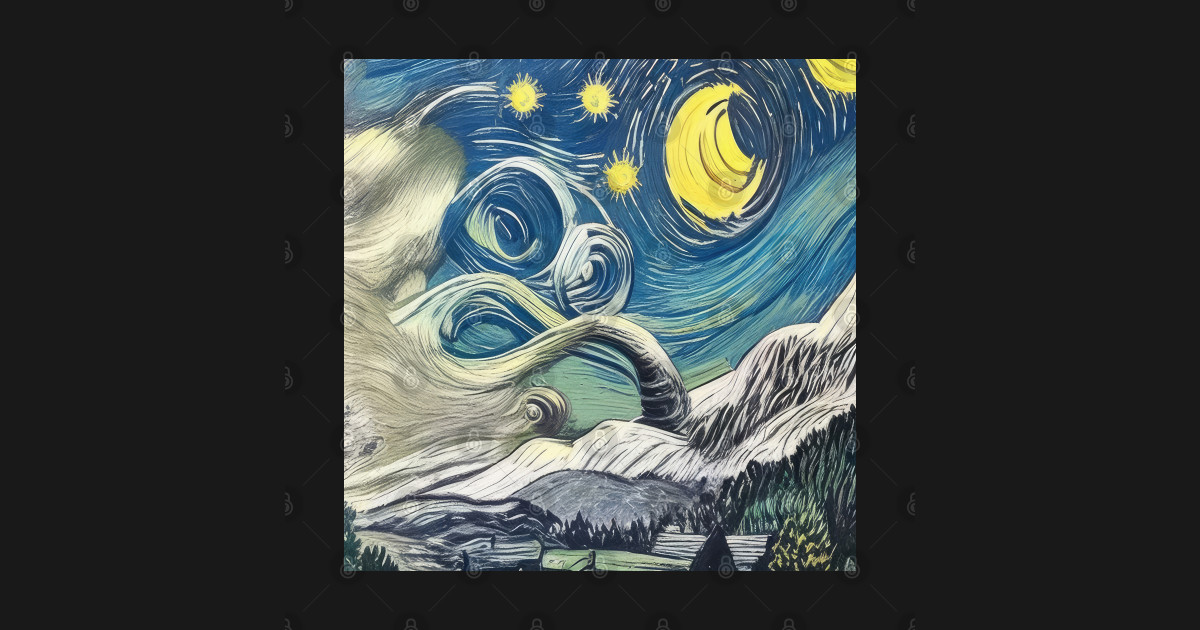 Starry Night Style - Starry Night - T-Shirt | TeePublic