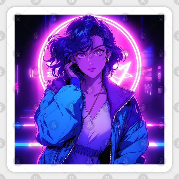 Synthwave Music Album Cover - Anime Wallpaper - Synthwave - Sticker ...