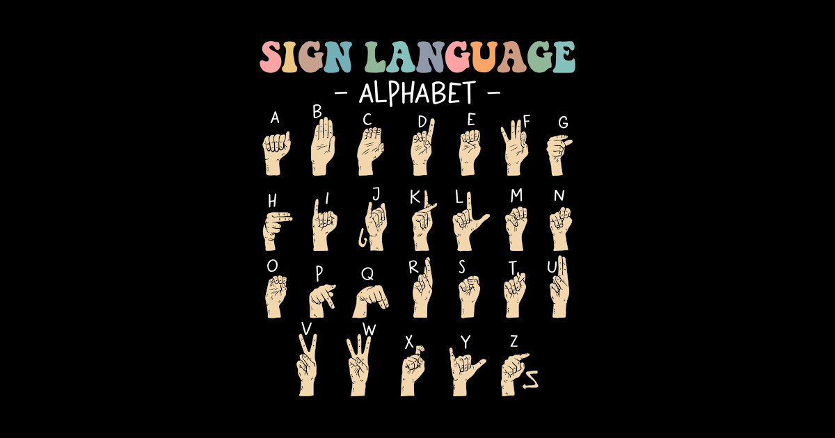 Sign Language Alphabet - Sign Language - Sticker | TeePublic