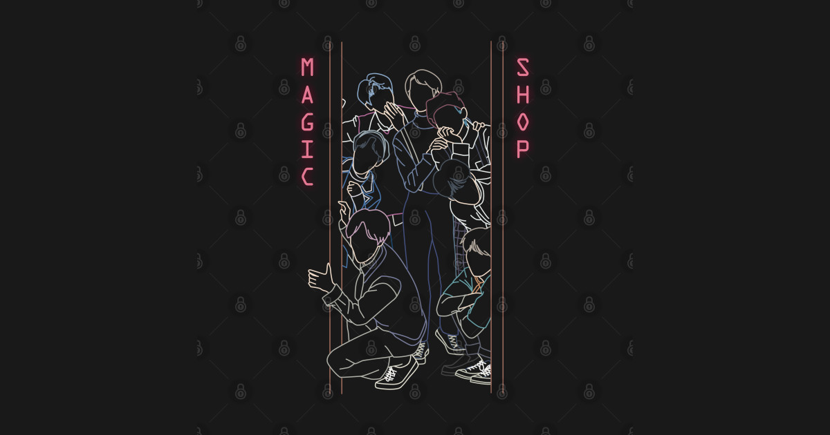 BTS MAGIC SHOP LINE ART - Bts - T-Shirt | TeePublic
