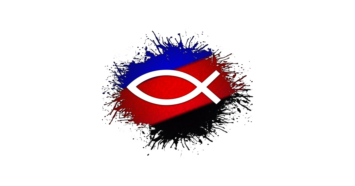 Paint Splatter Polyamory Pride Flag Fish Symbol - Polyamory Pride - T ...