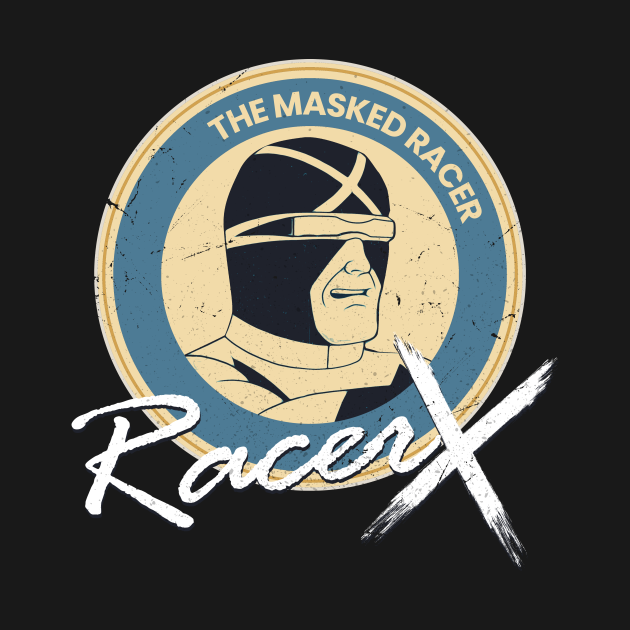 the masked racer x blue emblem - Racer X - T-Shirt | TeePublic