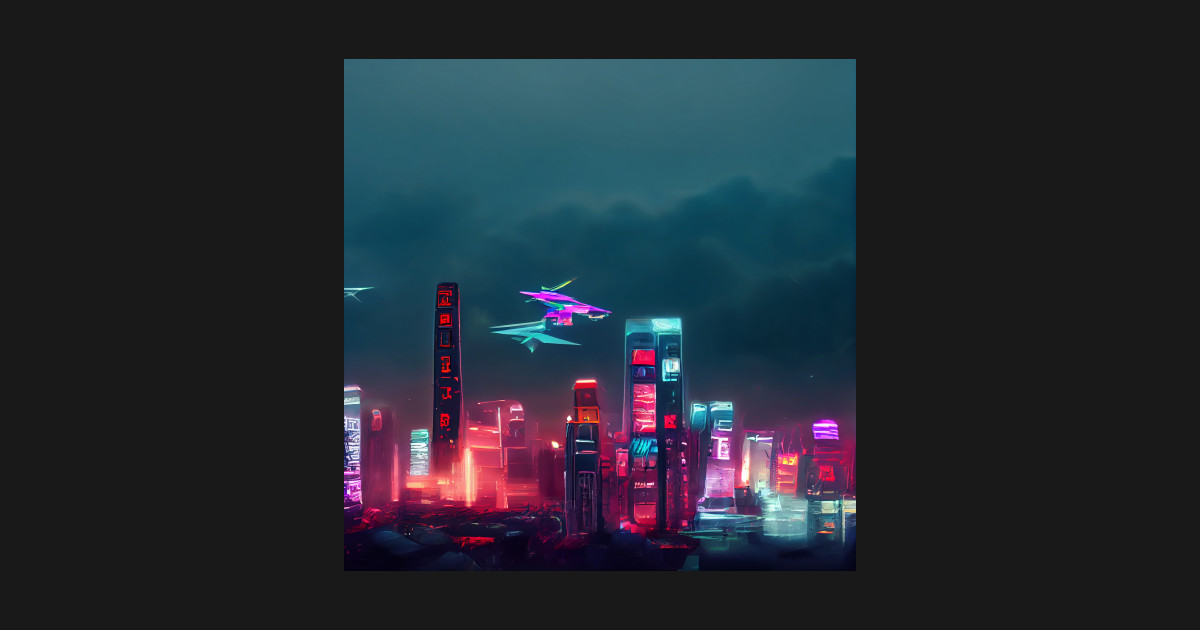 Lo-fi Flight Zone - Cyberpunk Cityscape Skyline - Cyberpunk - T-Shirt ...