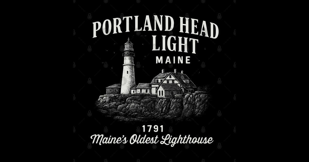 Portland Head Light, Maine With Illustration - Portland Head Light ...