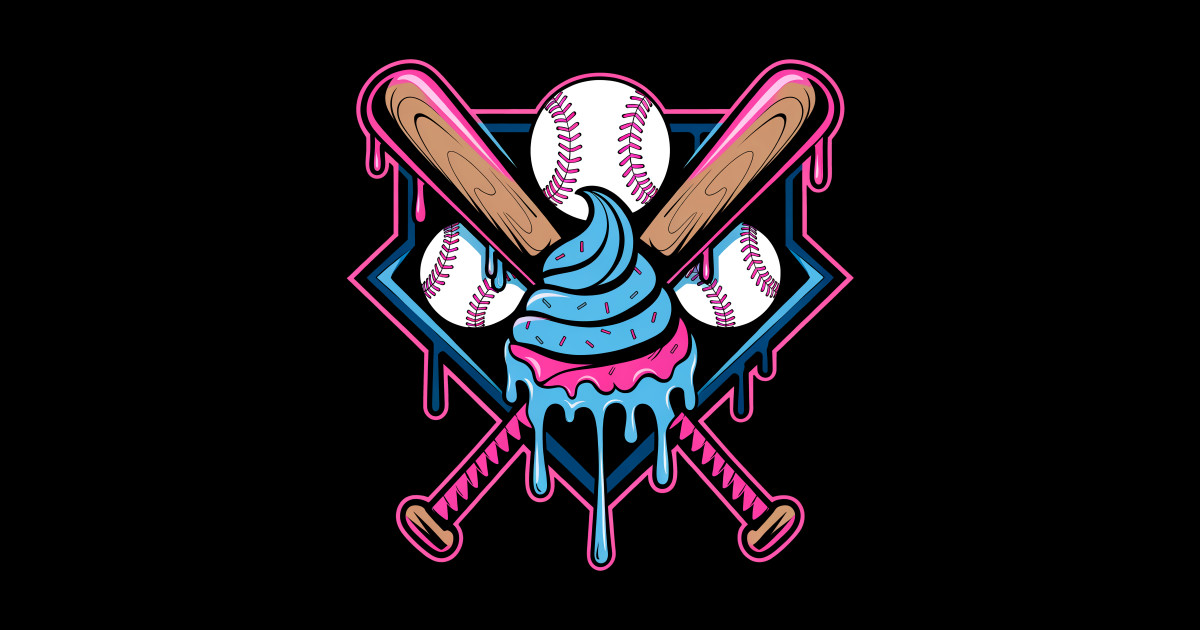 Cool Sport Baseball Bat Home Plate Drip With Sprinkles Drip - Cool ...