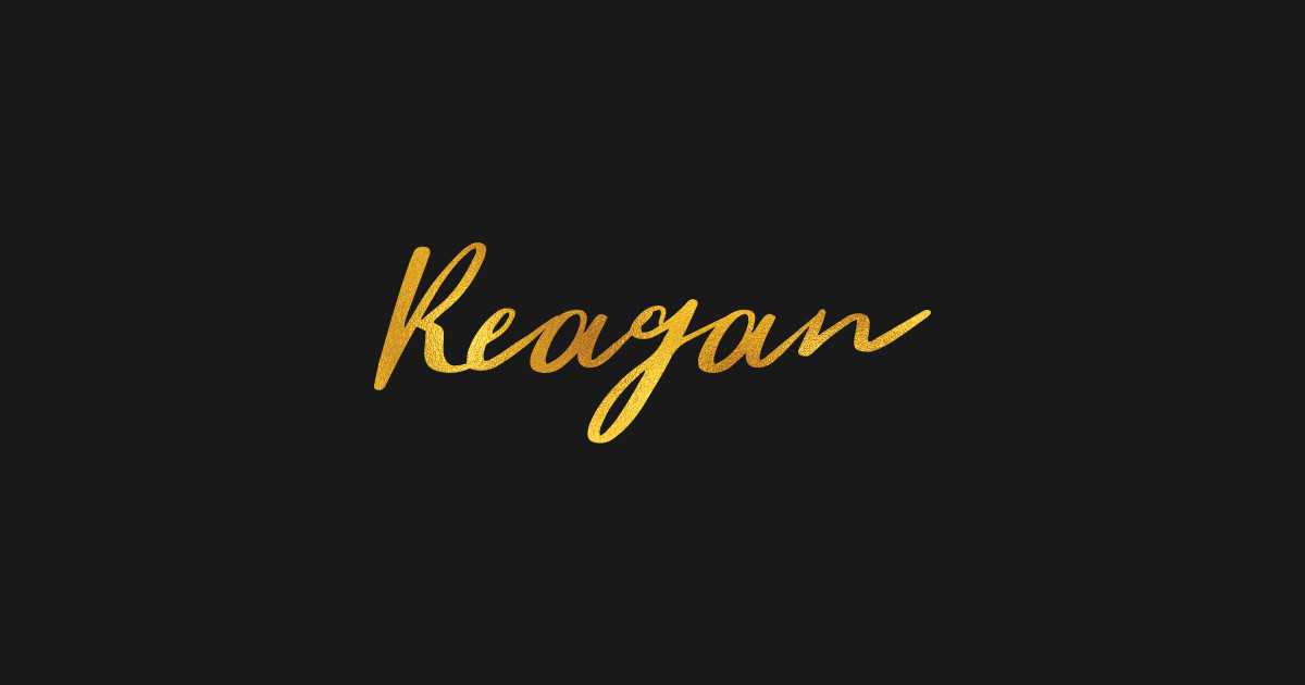 Reagan Name Hand Lettering in Faux Gold Letters - Reagan - T-Shirt ...