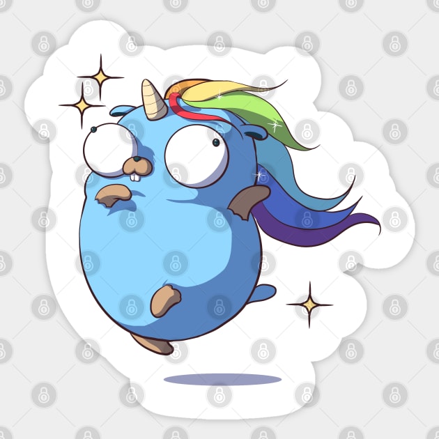 Golang Gopher Unicorn - Unicorn - Sticker | TeePublic